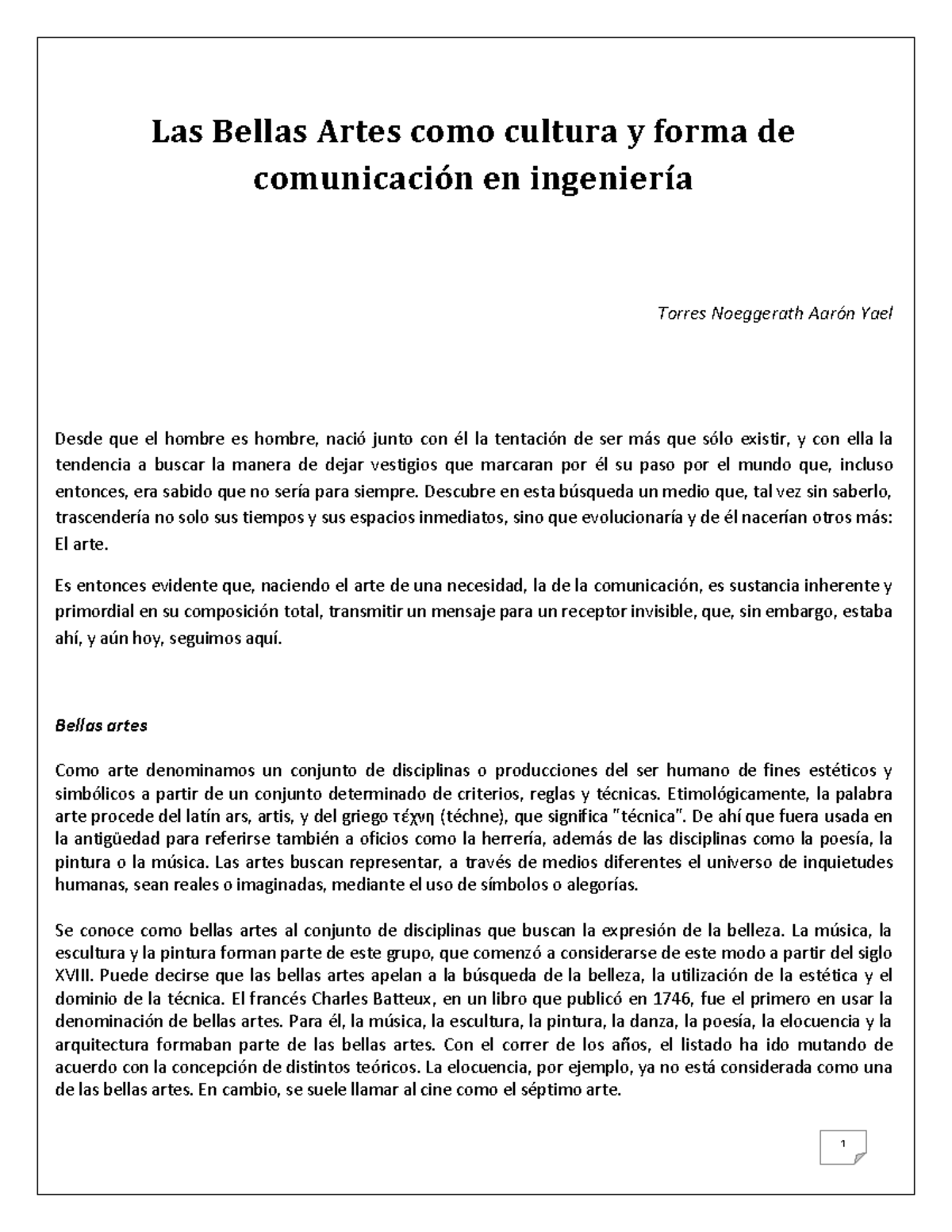 Ensayo comunicación - Las Bellas Artes como cultura y forma de ...