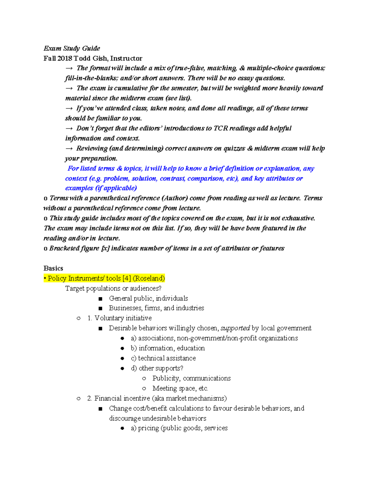 PPD 245 Final Study Guide - Exam Study Guide Fall 2018 Todd Gish ...