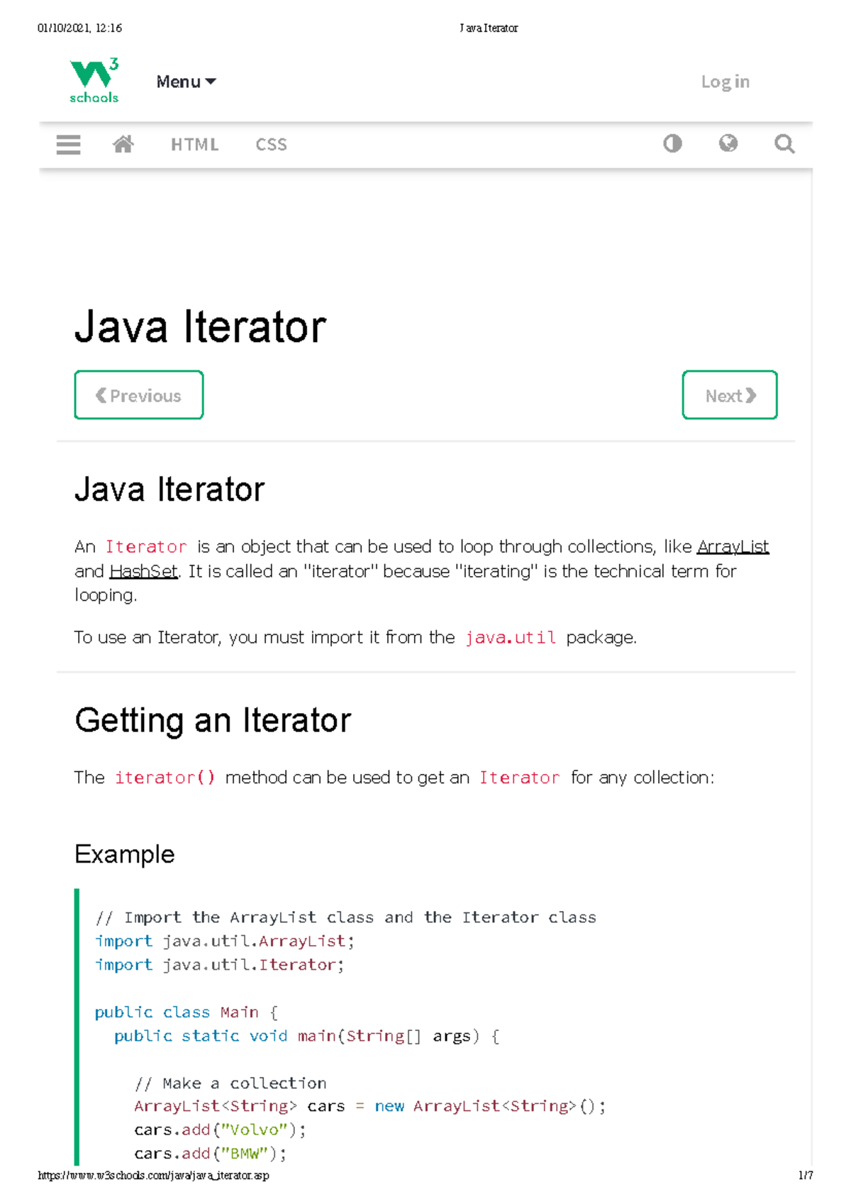 Java Iterator - for beginners to get familiar with concepts covered in ...