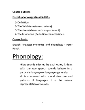 English morpholgy - A course in morphology - Morphology Course outline ...