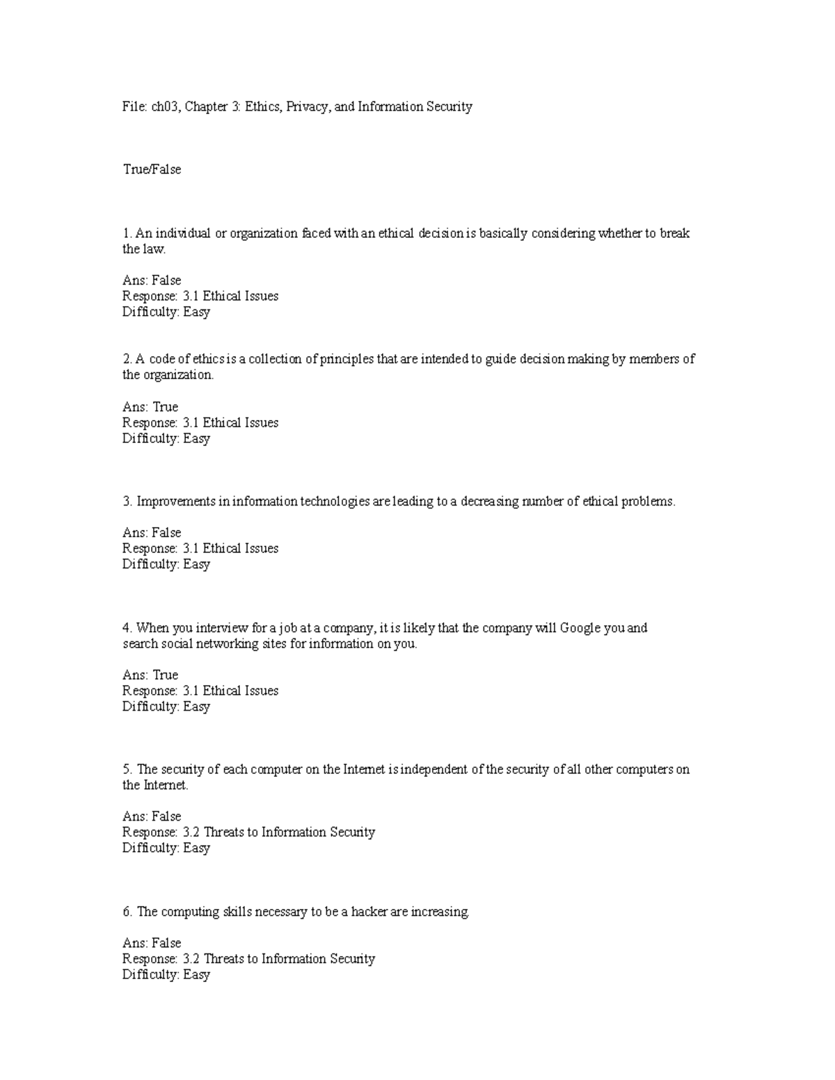 Rtf work for group prjects - File: ch03, Chapter 3: Ethics, Privacy, and Information Security ...