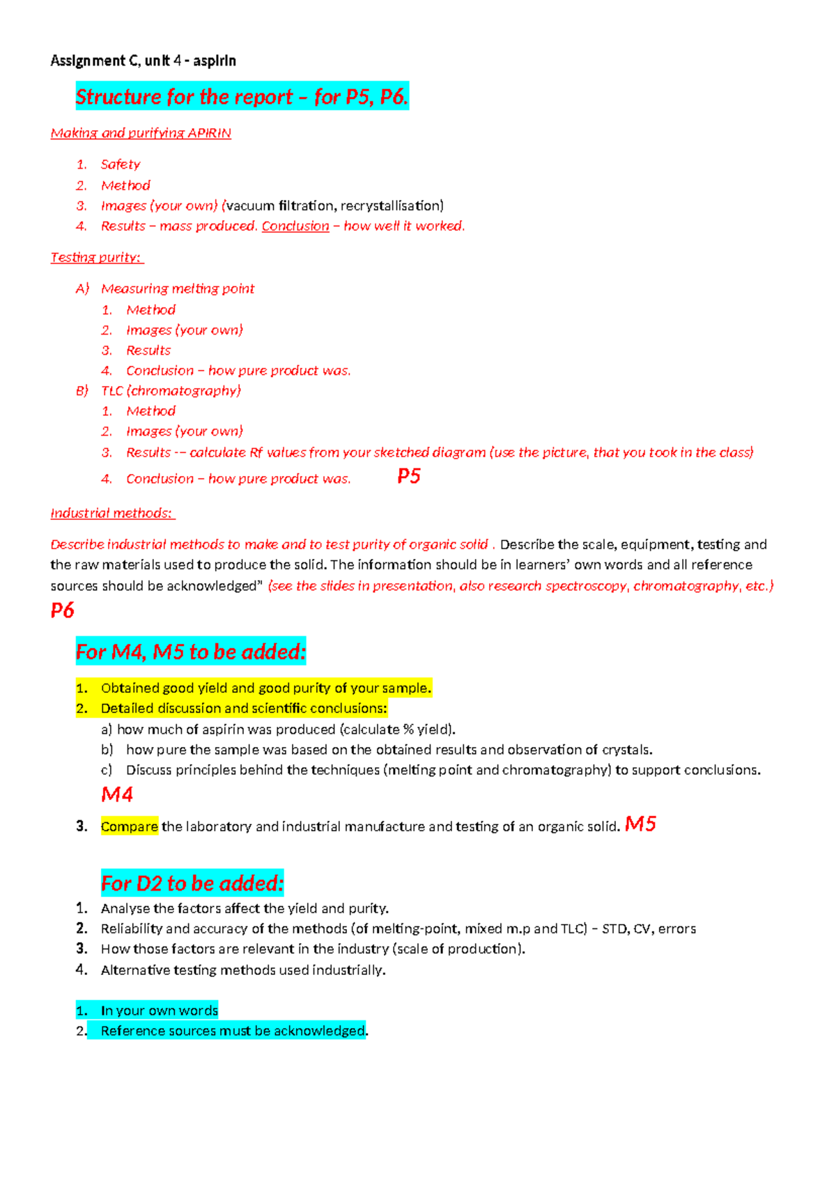 Short guidance for pass Assignment C updated - Assignment C, unit 4 ...