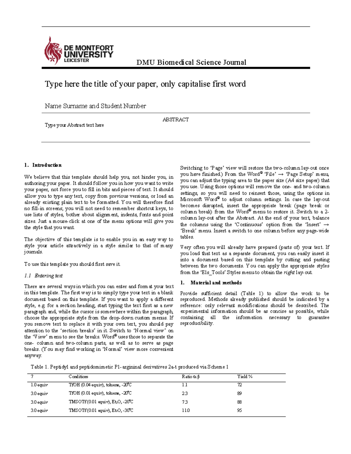 Dissertation documents - DMU Biomedical Science Journal Type here the ...