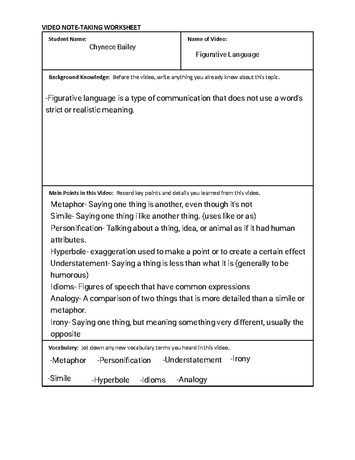 Kami Export - Chynece Bailey - HO Video Note Taking Worksheet - VIDEO ...