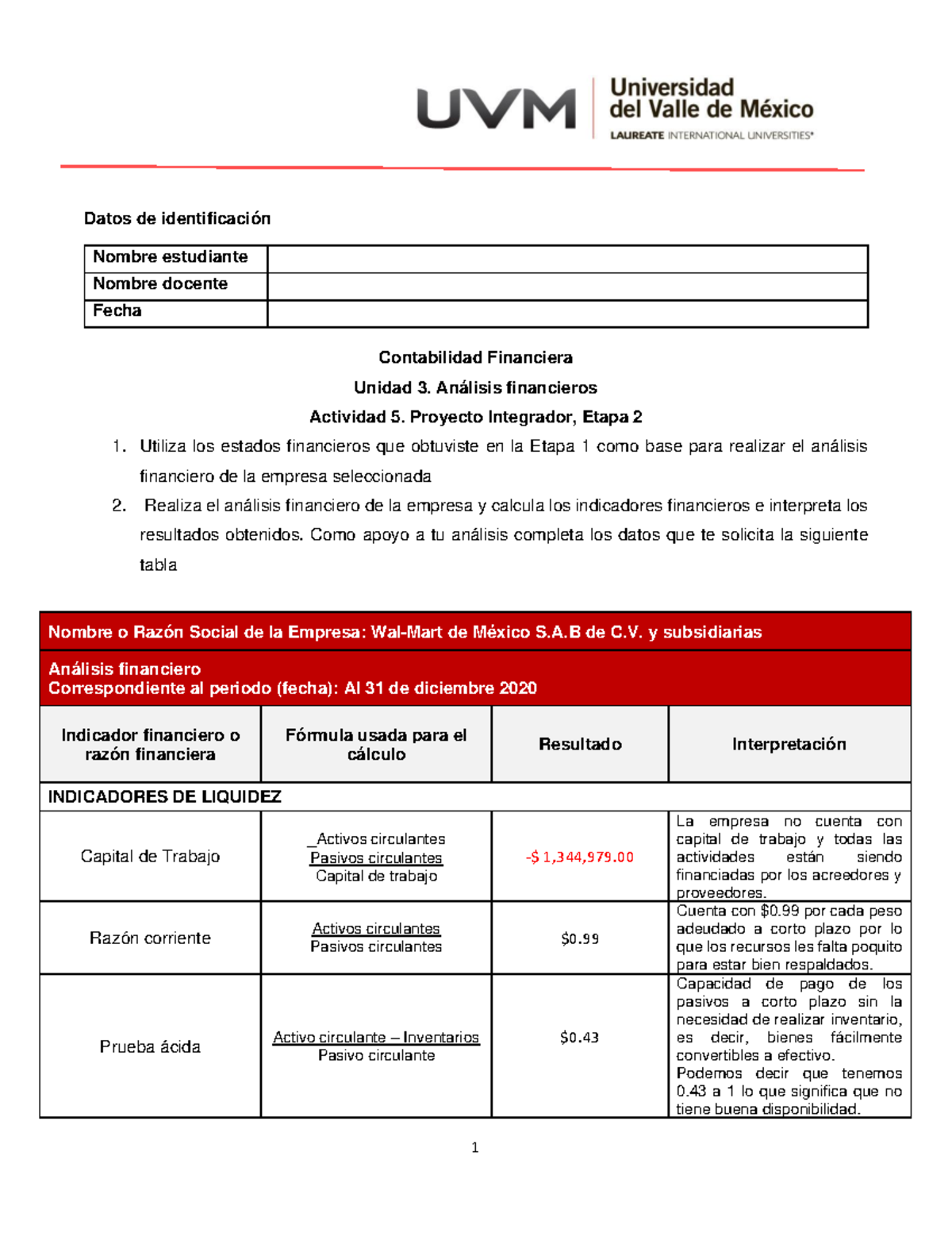 Actividad 5. Conta Financiera Analisis financiero - Contabilidad Financiera - UVM - Studocu