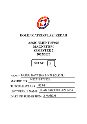 SP015 Pre-Lab Module Answer - EXPERIMENT 1: MEASUREMENT AND UNCERTAINTY Students will able to ...
