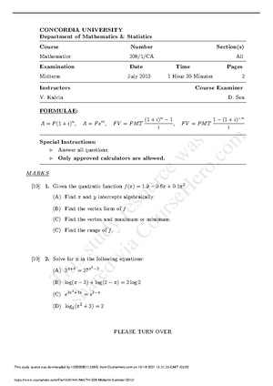 Course Outline - MATH 208-E V. Kalvin - Department of Mathematics ...