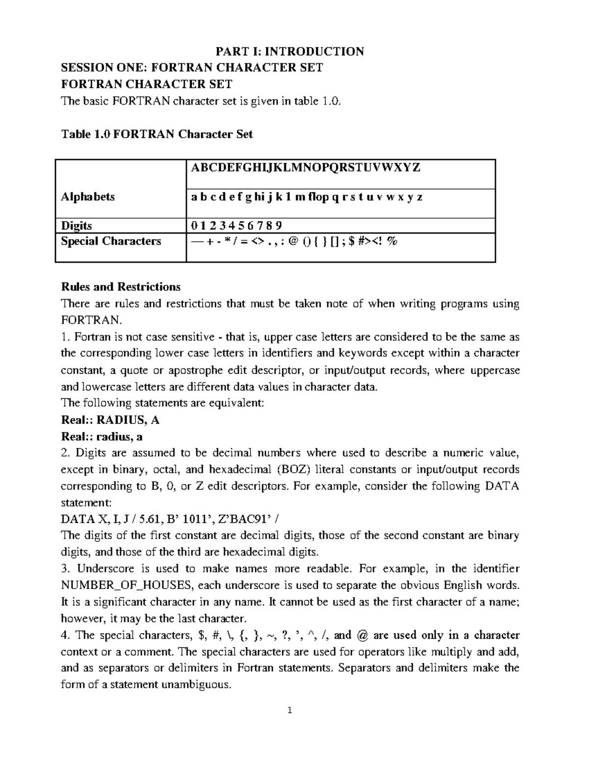 Fortran Complete Manual Warning Tt Undefined Function 32 Part I Introduction Session One