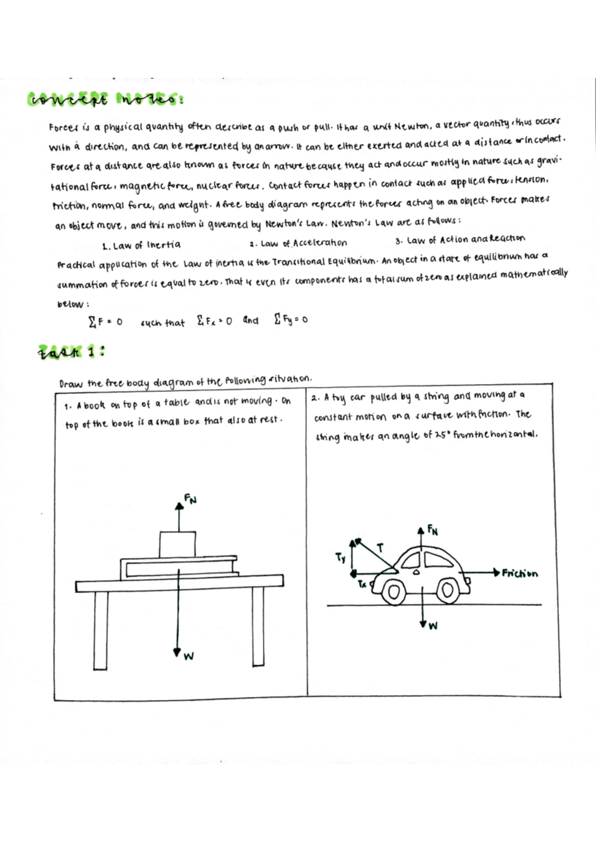 Forces and Newton's Laws of Motions - General Physics 1(Lecture) - Studocu