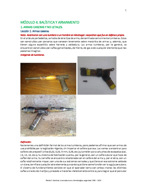 Resumen 3 y 4 balistica - Modulo 3 Balística interior: Es la parte de ...