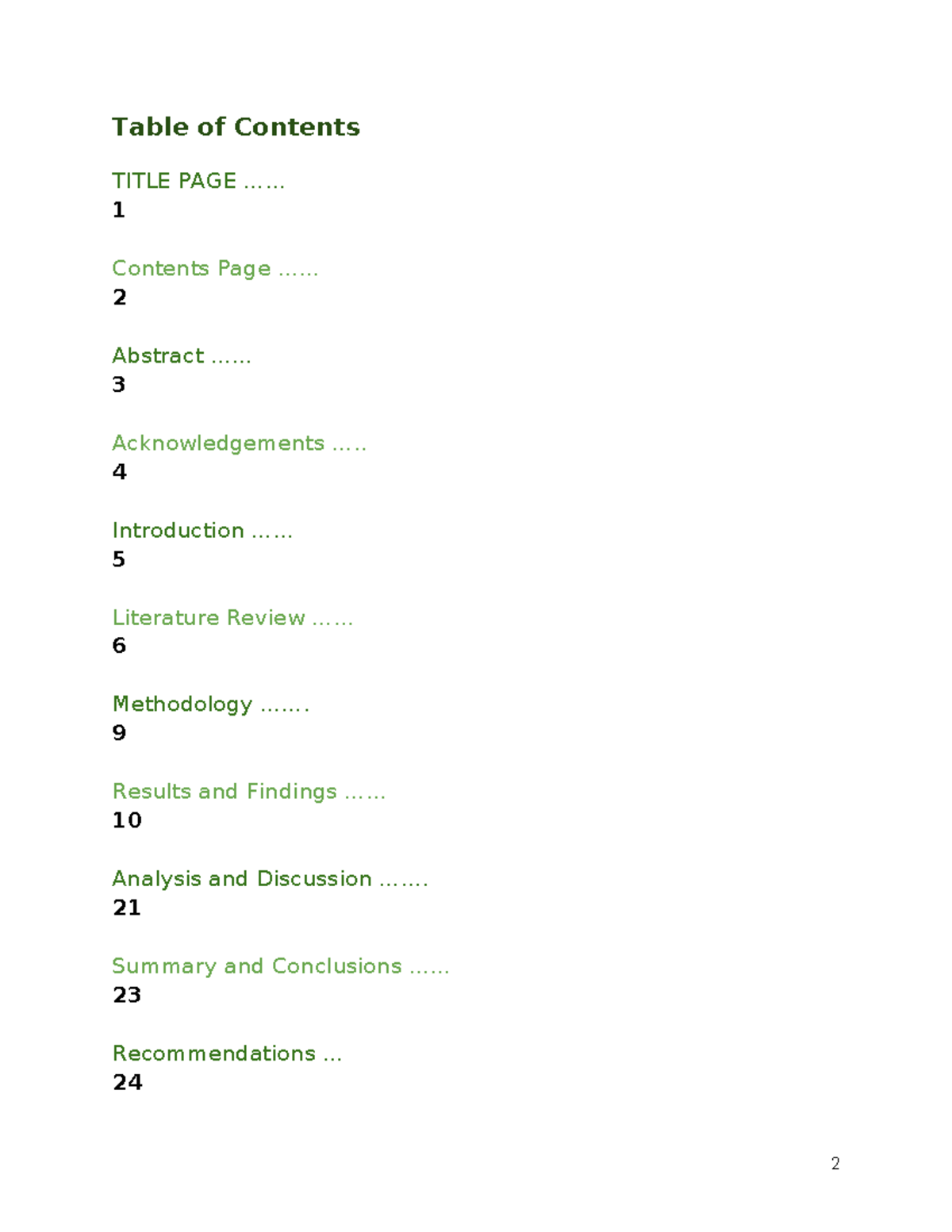 IRP Product - Katherine Nguyen - Table of Contents TITLE PAGE ...... 1 ...