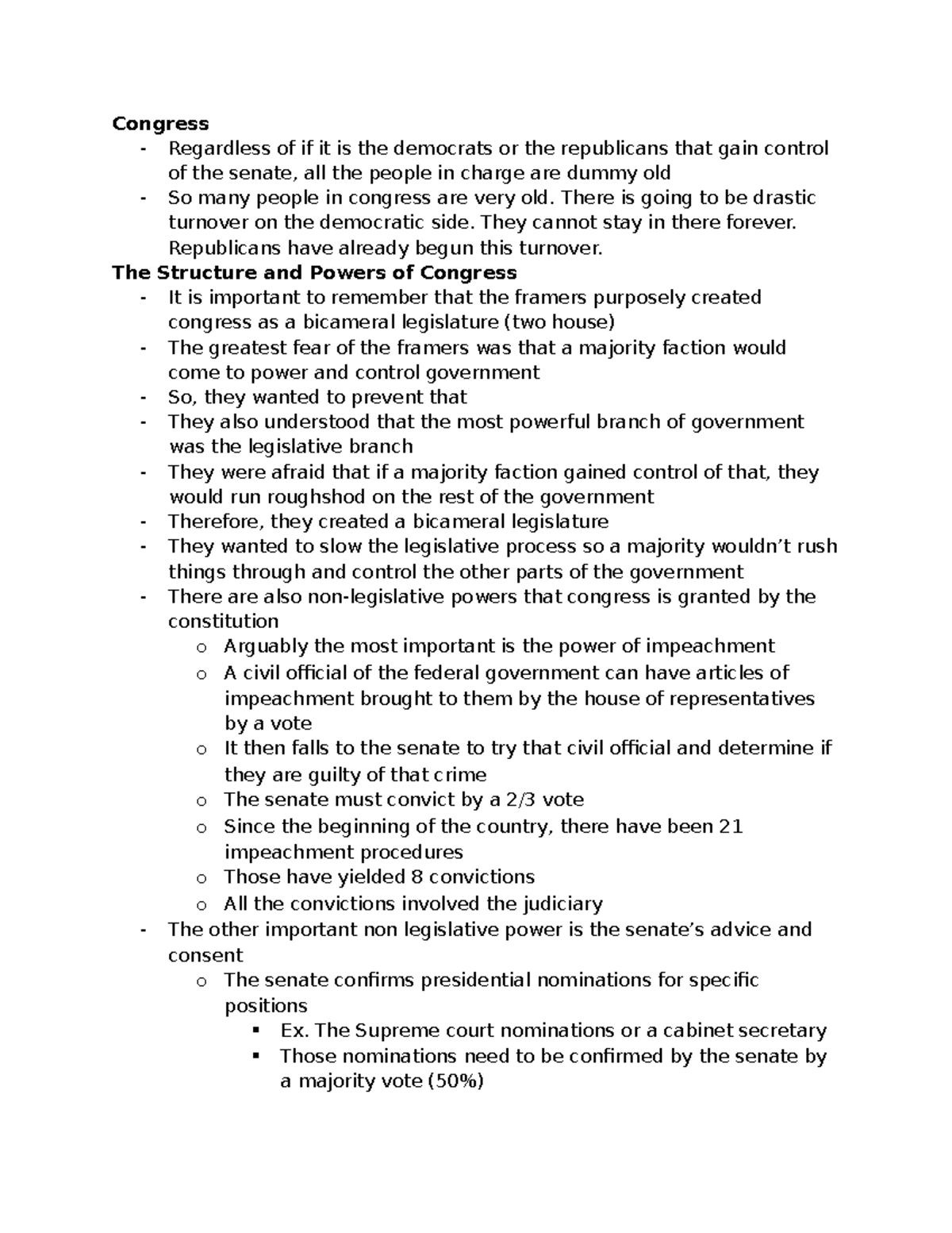 11.17 Lecture Congress - Congress - Regardless of if it is the ...