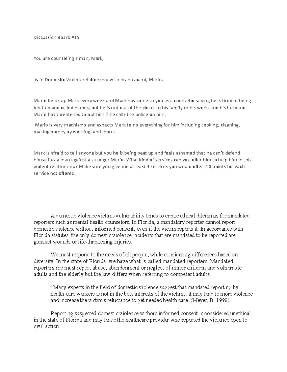 Discussion Board Counseling Skills - HUS1302 - Studocu