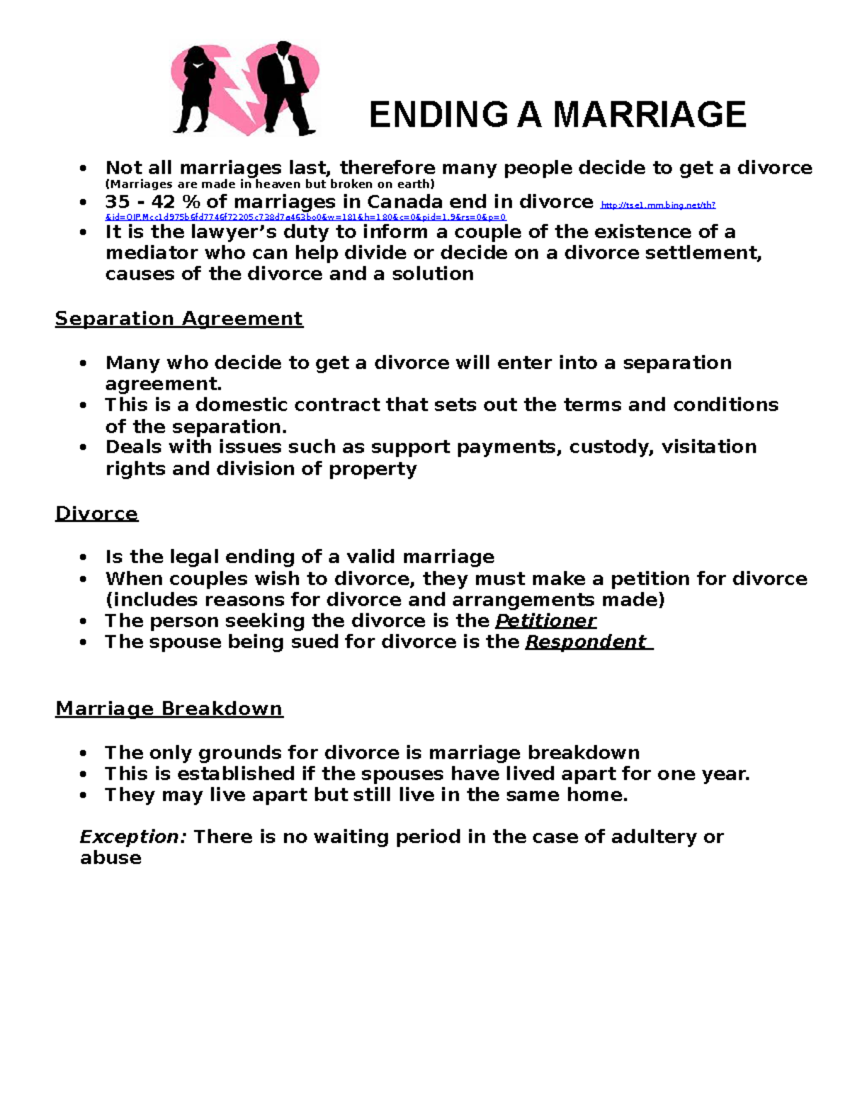 5 - Ending A Marriage - ENDING A MARRIAGE Not all marriages last ...
