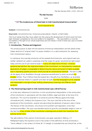 The Dignity of the Individual in the Irish Constitution - The ...