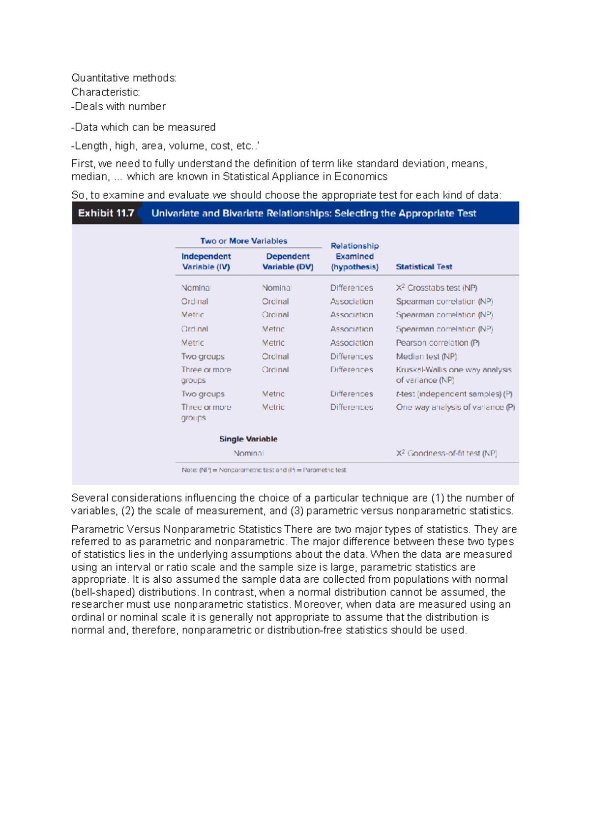 Overview about quantitative methods - Quantitative methods ...