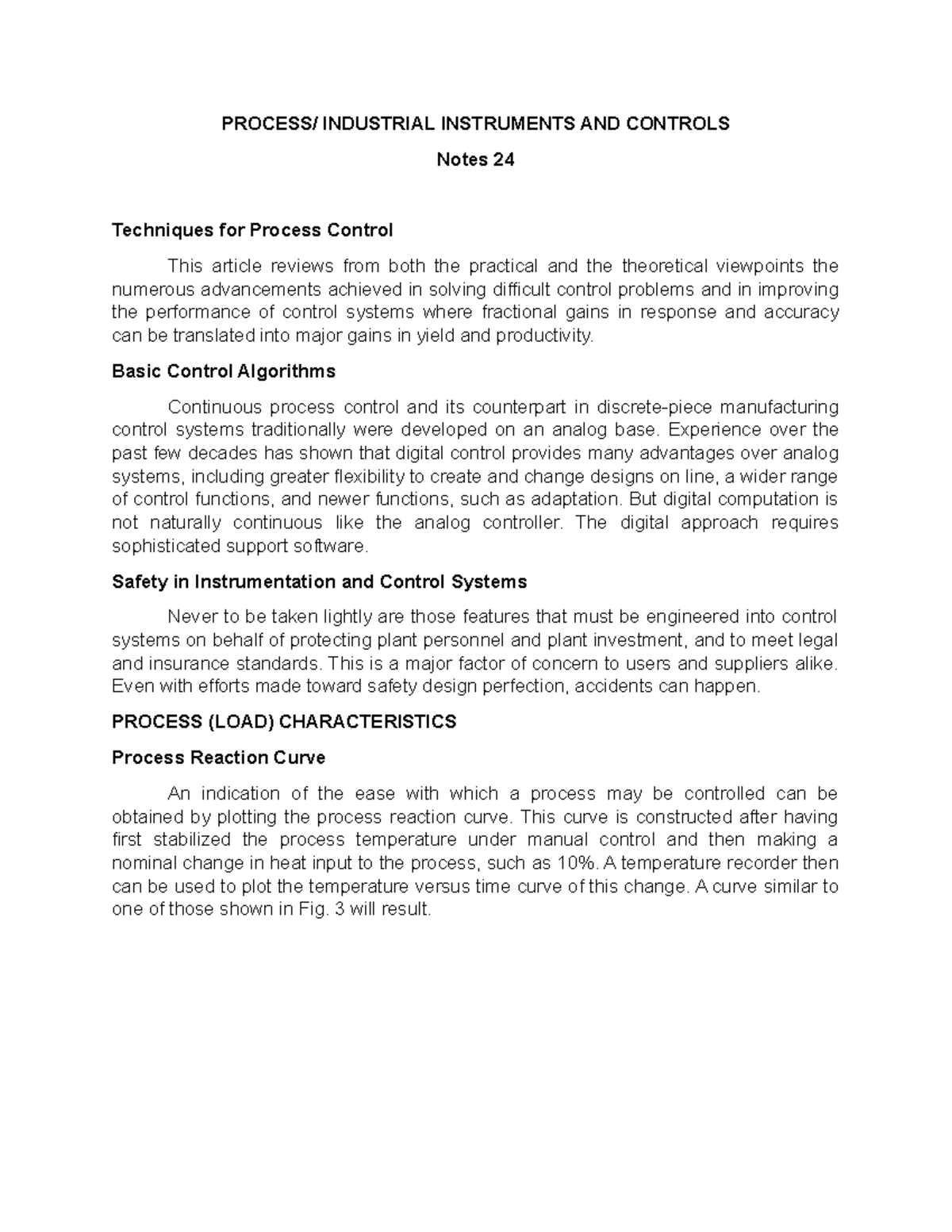 Process Industrial Instruments AND Controls(Notes 24) - PROCESS ...