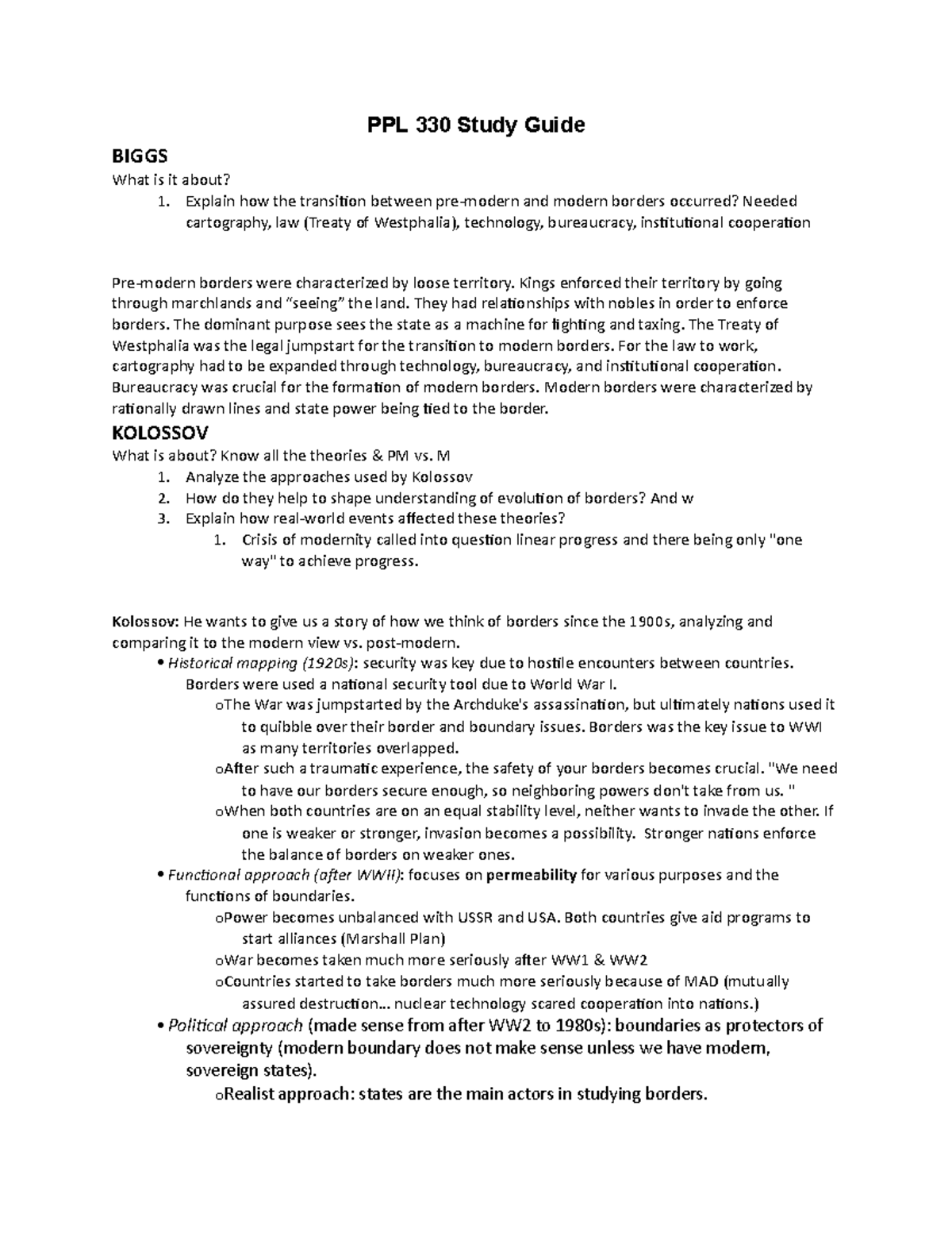 PPL 330 Study Guide Test 1 - PPL 330 Study Guide BIGGS What is it about ...