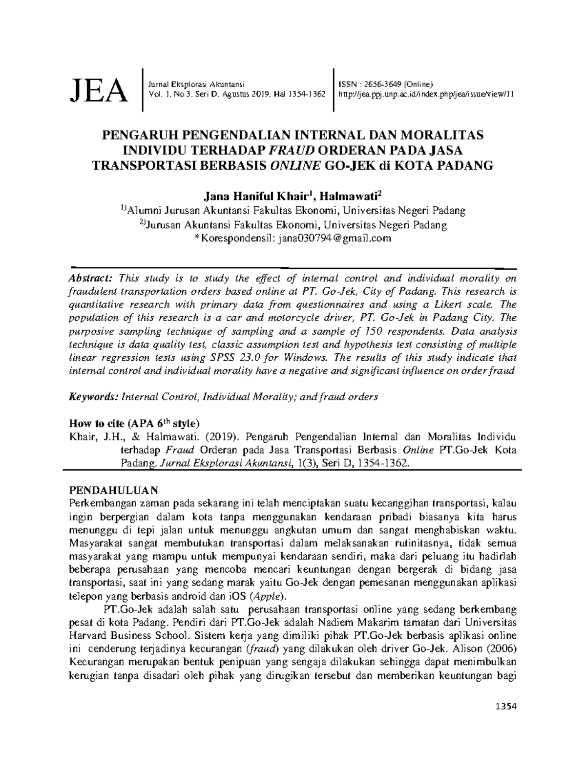 147-Article Text-217-1-10-2019 0822 - JEA Jurnal Eksplorasi Akuntansi ...