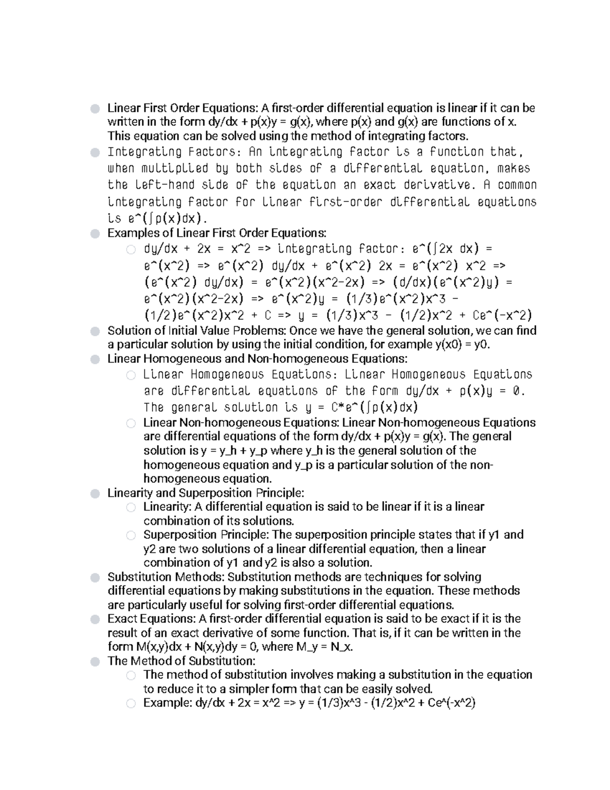 MA 266 Lecture Notes Part 2 - Linear First Order Equations: A first ... MA 266 Lecture Notes Part 2 - Linear First Order Equations: A first ...