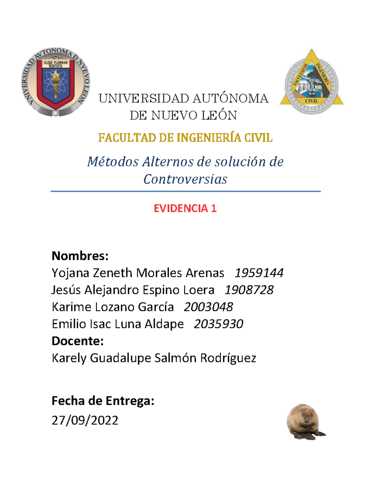 Evidencia MASC - Guión de negociación - UNIVERSIDAD AUT”NOMA DE NUEVO LE”N FACULTAD DE ...