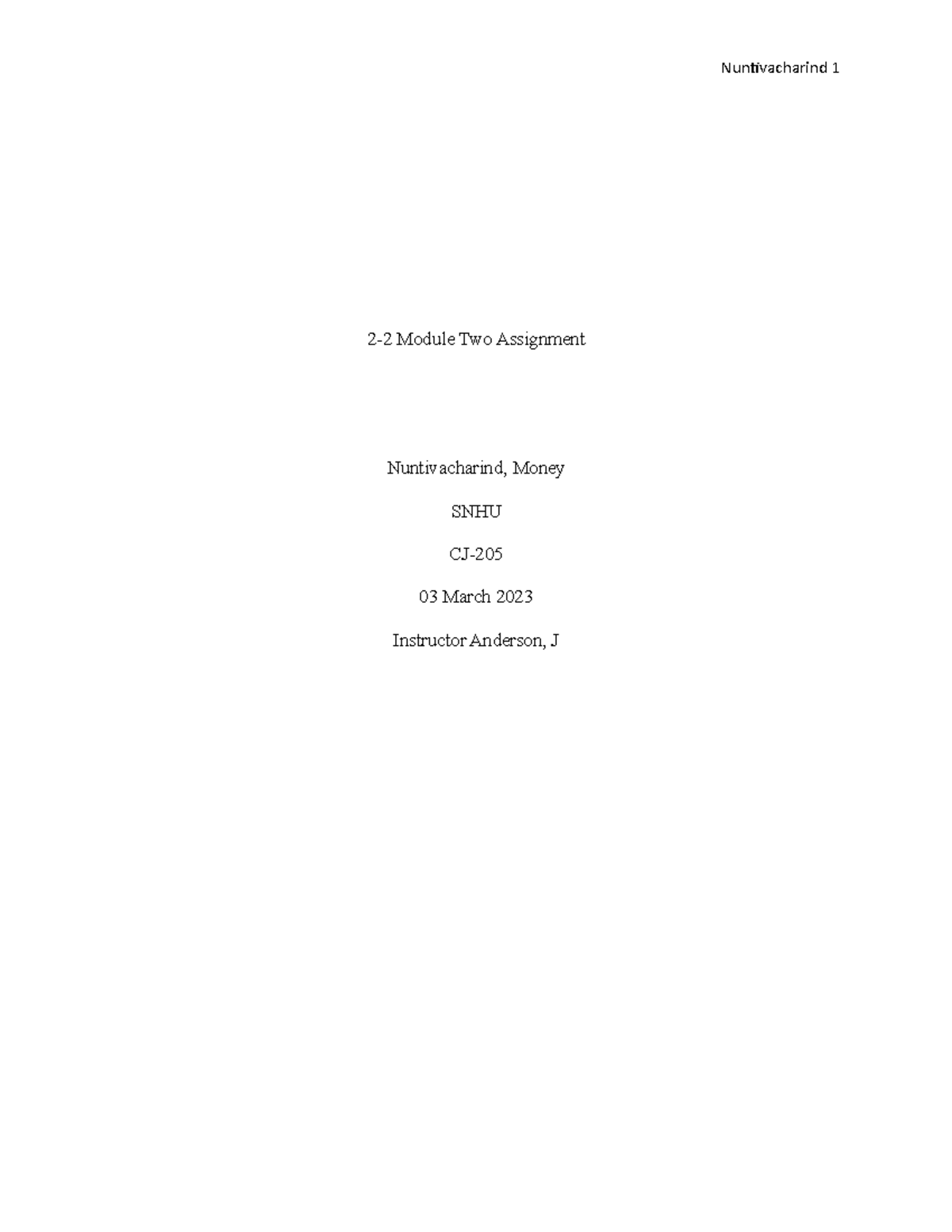 2-2 Module Two Assignment - 2-2 Module Two Assignment Nuntivacharind ...