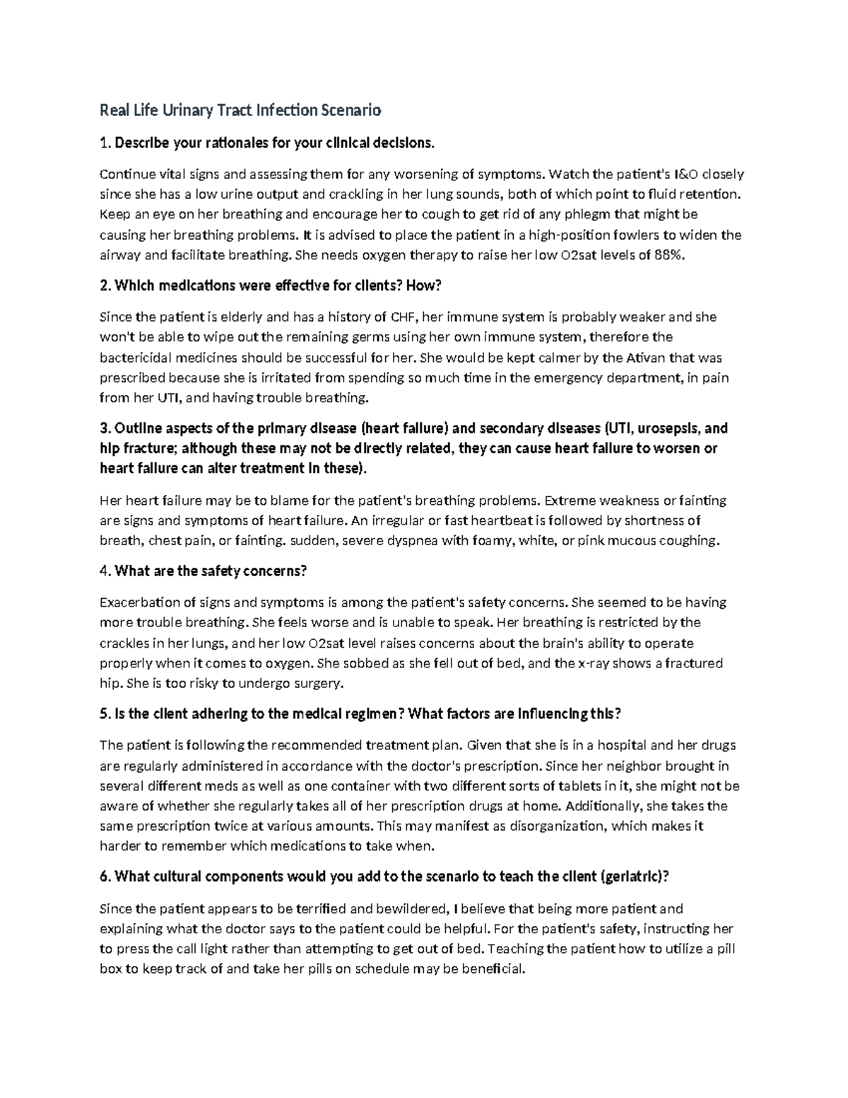 ATI- UTI Scenario Questions - Real Life Urinary Tract Infection ...