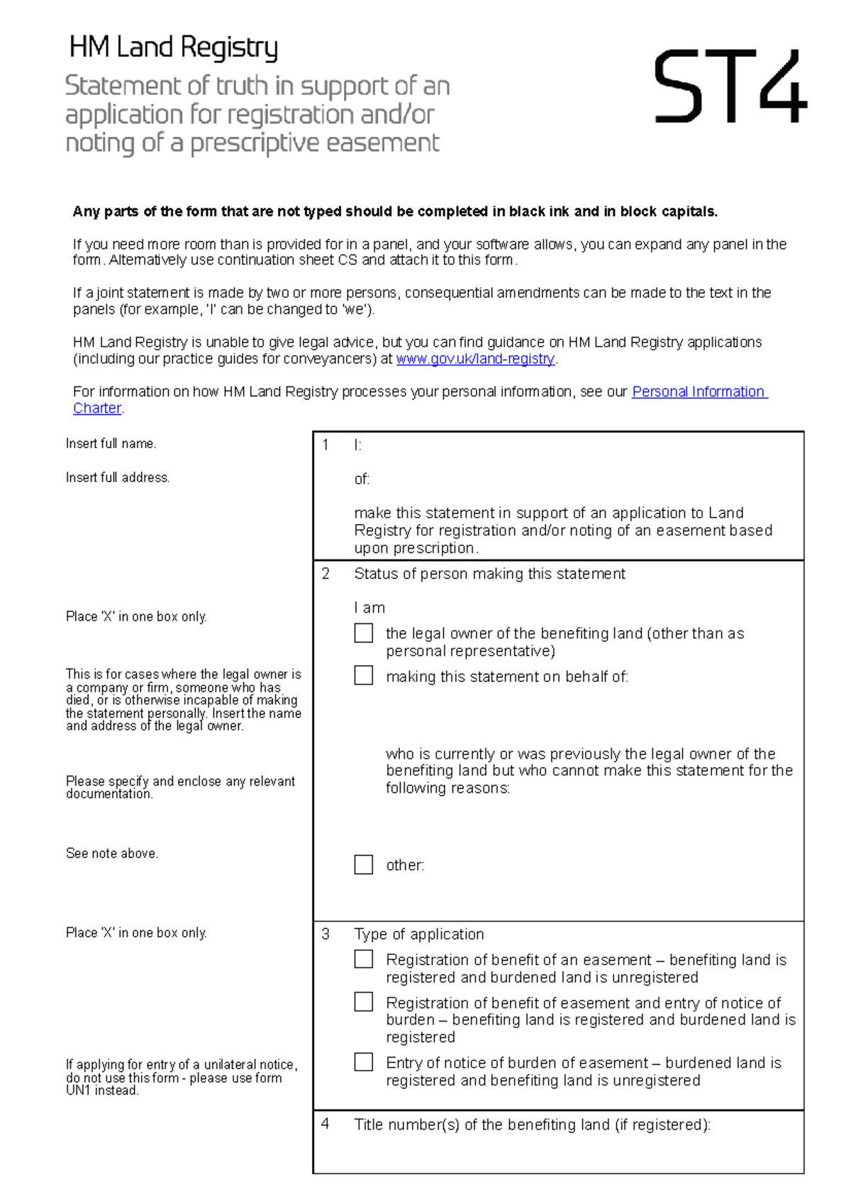 WS6 ST4 Form Statement of truth - Any parts of the form that are not ...