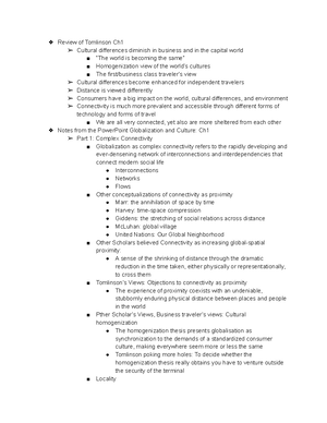 Lecture Notes October 1 - Global Ethnoscapes Arjun Appadurai Ethnoscape ...