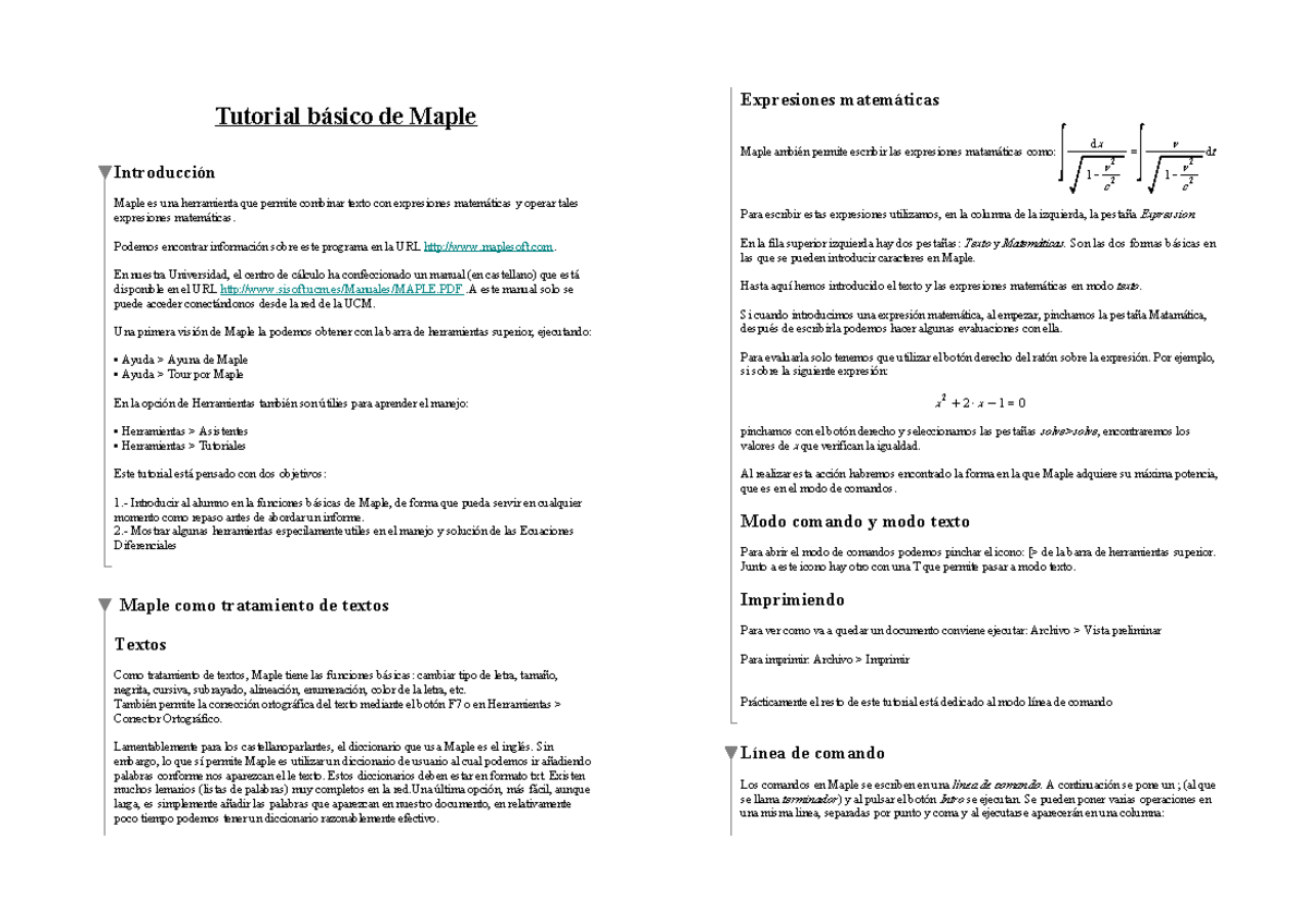 Tutorial BM - Vdbshf - • • • • • • • • Tutorial básico de Maple ...