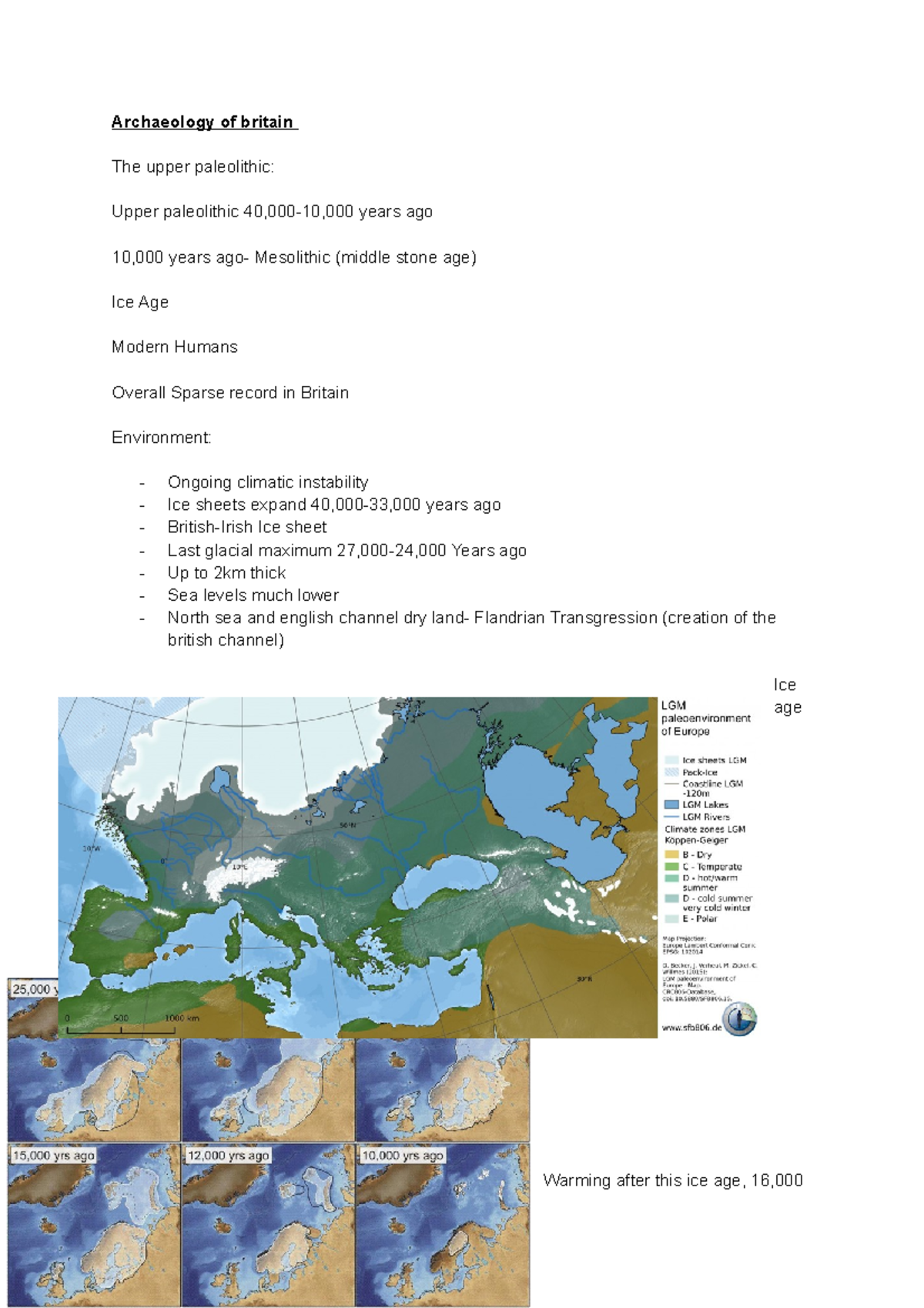 3rd Lecture - Archaeology of britain The upper paleolithic: Upper ...