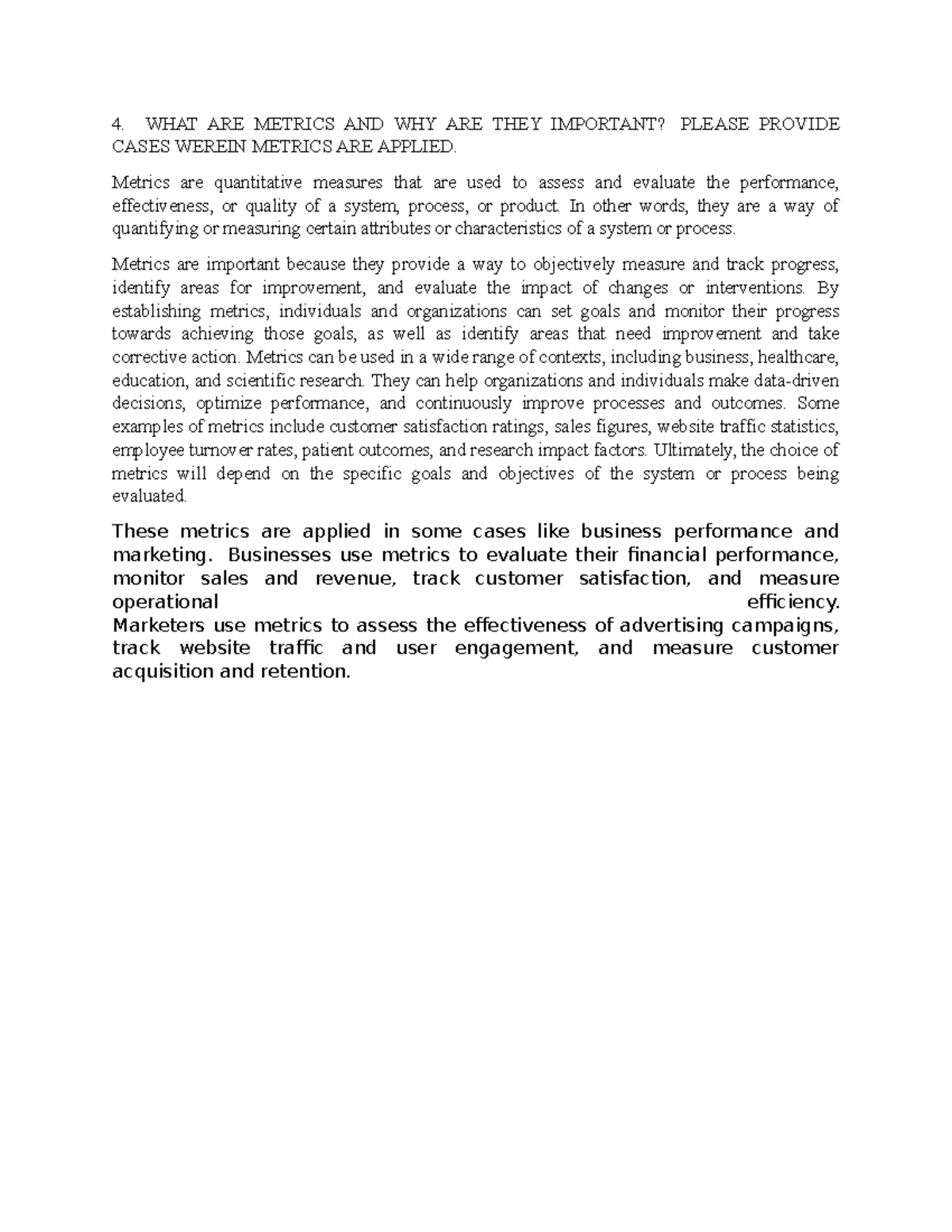 WHY Metrics ARE Important - 4. WHAT ARE METRICS AND WHY ARE THEY ...