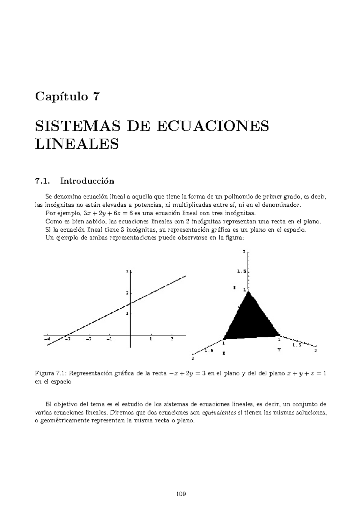 Sistema de ecuaciones lineales - Cap ́ ıtulo 7 SISTEMAS DE ECUACIONES ...