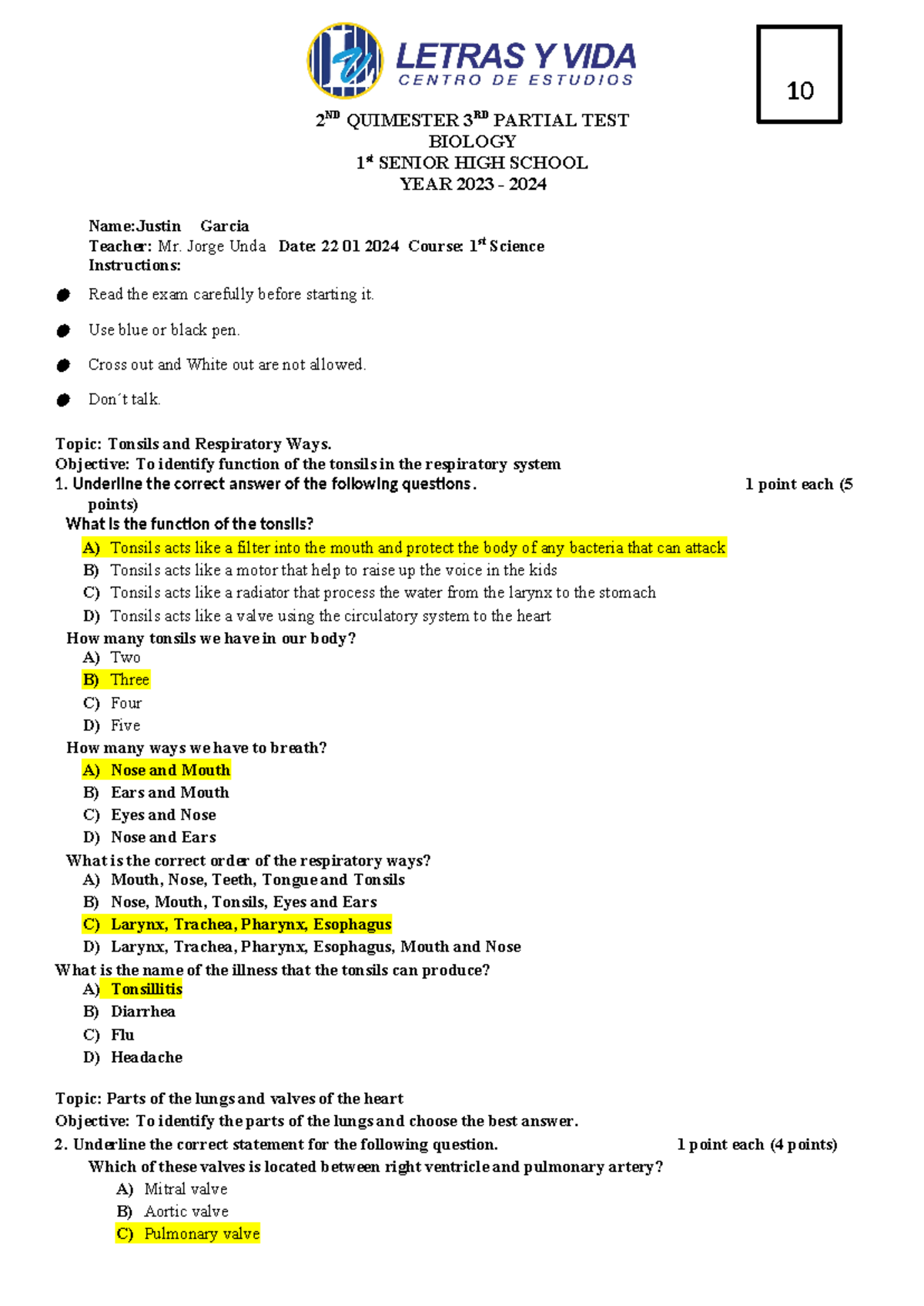 1st science Biology Sumative - 2 ND QUIMESTER 3RD PARTIAL TEST BIOLOGY ...