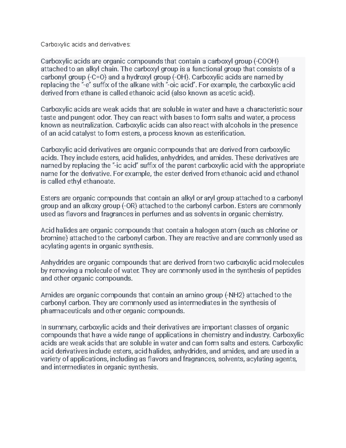 Carboxylic acids and derivatives - Carboxylic acids and derivatives ...