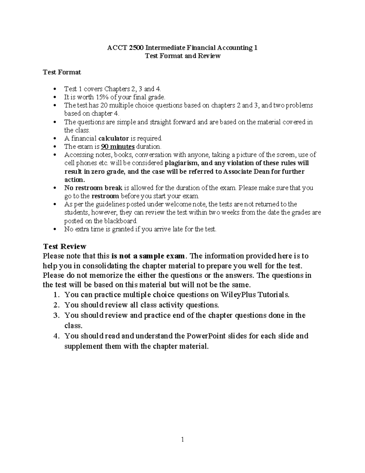 Test1 Review - ACCT 2500 Intermediate Financial Accounting 1 Test ...