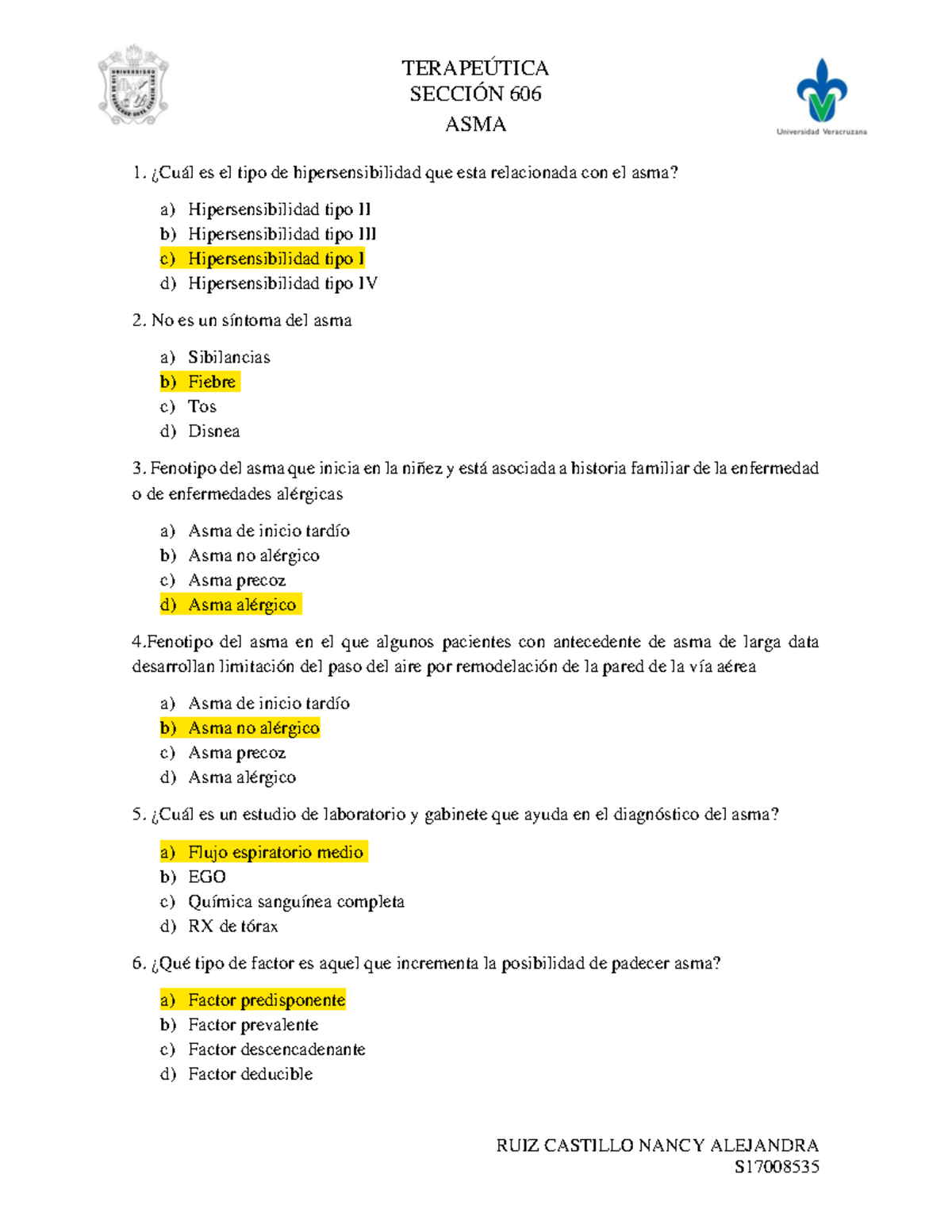 Examen 7 Marzo 2017, preguntas y respuestas - Warning: TT: undefined function: 32 TERAPEÚTICA ...