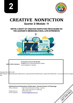 ENG10 Q3 Module 3 - English Quarter 3 Module 3 Compose an Independent ...