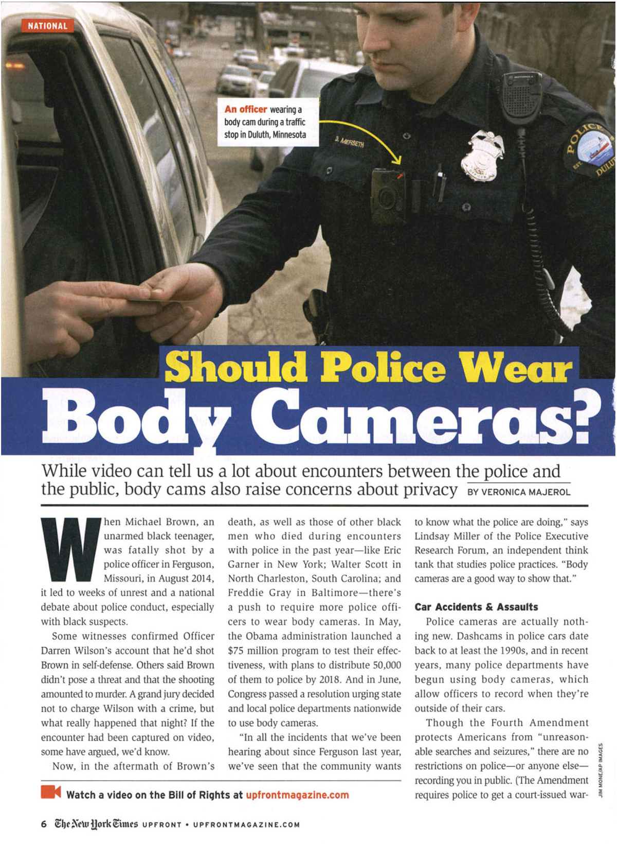 Should police wear body camera - NATIONAL An officer wearing a body cam ...