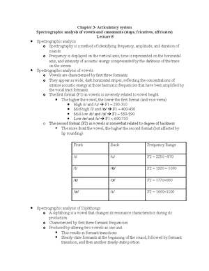 Lab 1 - Lab 1 assignment - Speech Science Lab 1 Vowels: o Tongue - Studocu