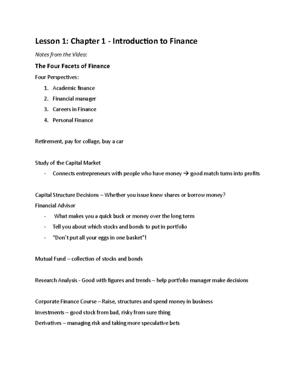 Lesson 1 - Ch 1 - Textbook notes - Lesson 1: Chapter 1 - Introduction ...