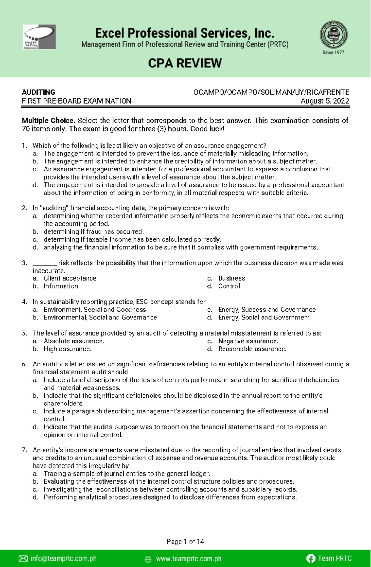 PRTC AUD 1st PB - practice problems - AUDITING OCAMPO/OCAMPO/SOLIMAN/UY ...