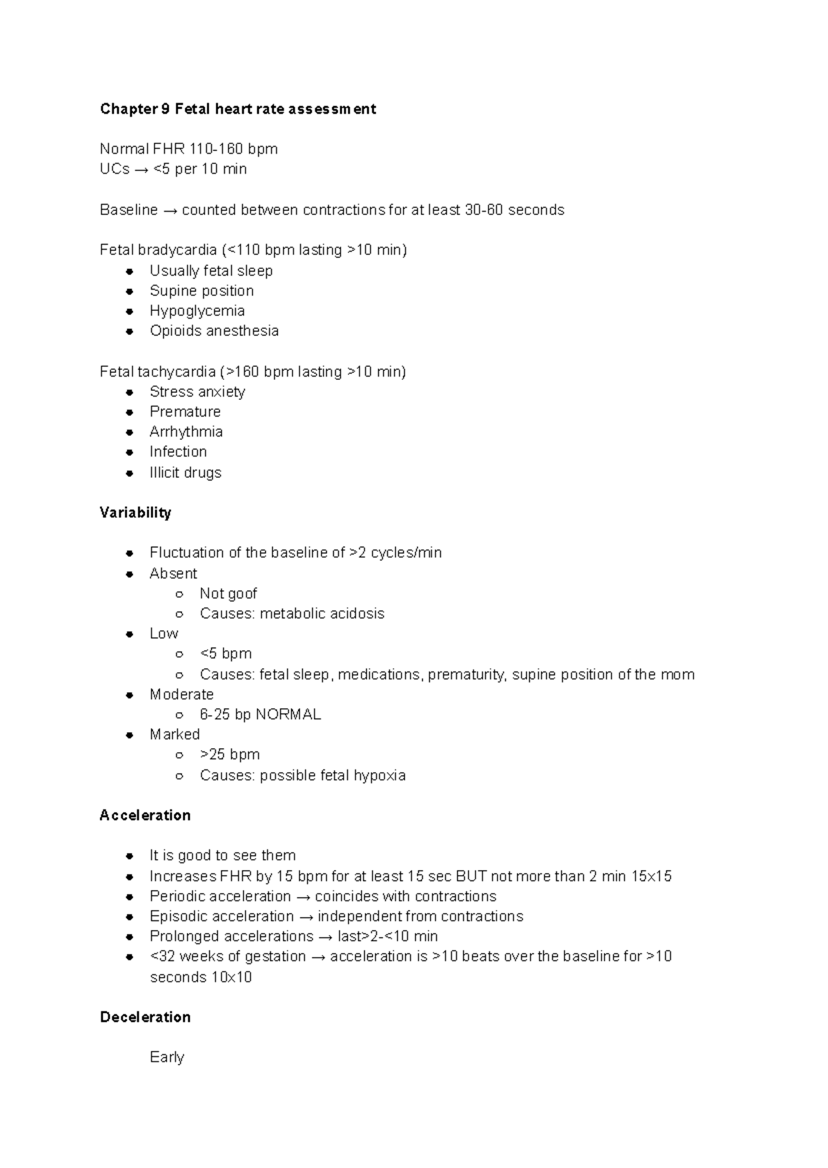 Chapter 9 OB Fetal heart rate assessment - Chapter 9 Fetal heart rate ...