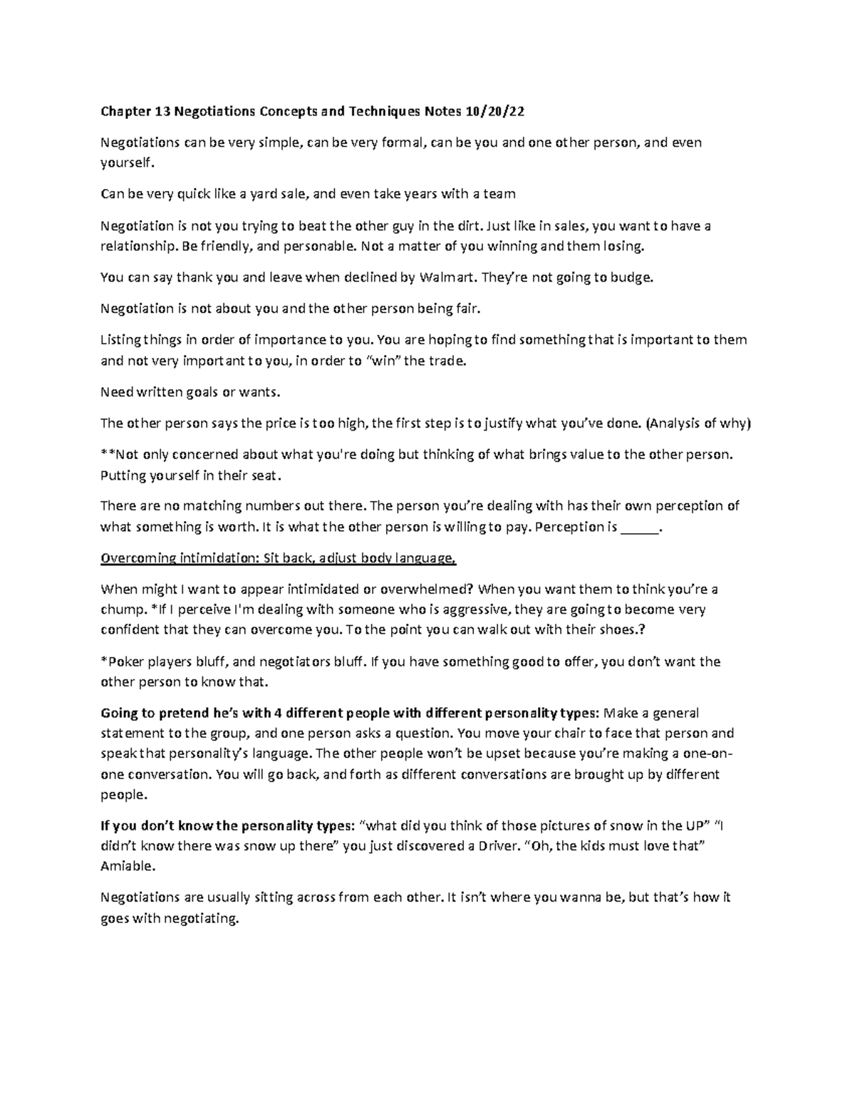 MKTG Chpt 13 notes - Bill Jones, MKTG 231, Professional Selling ...