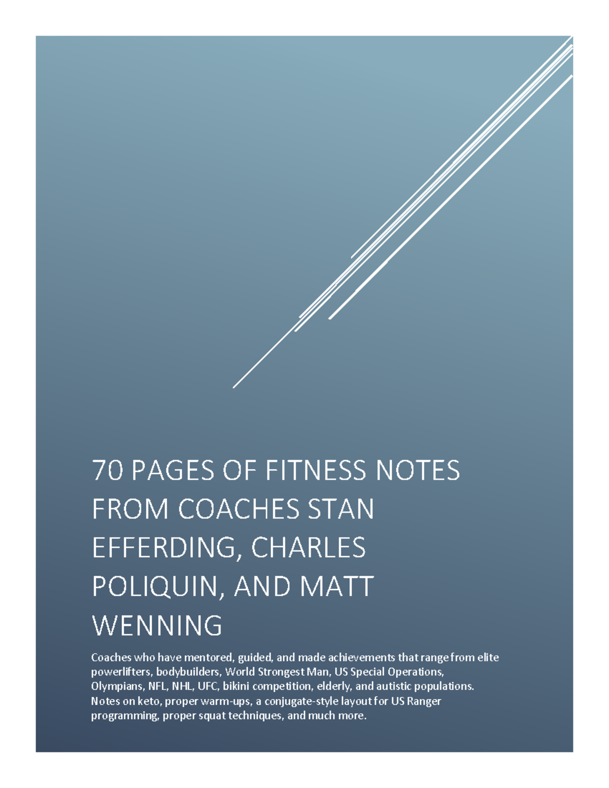 70 Pages of Fitness Notes - A Collection - 70 PAGES OF FITNESS NOTES ...