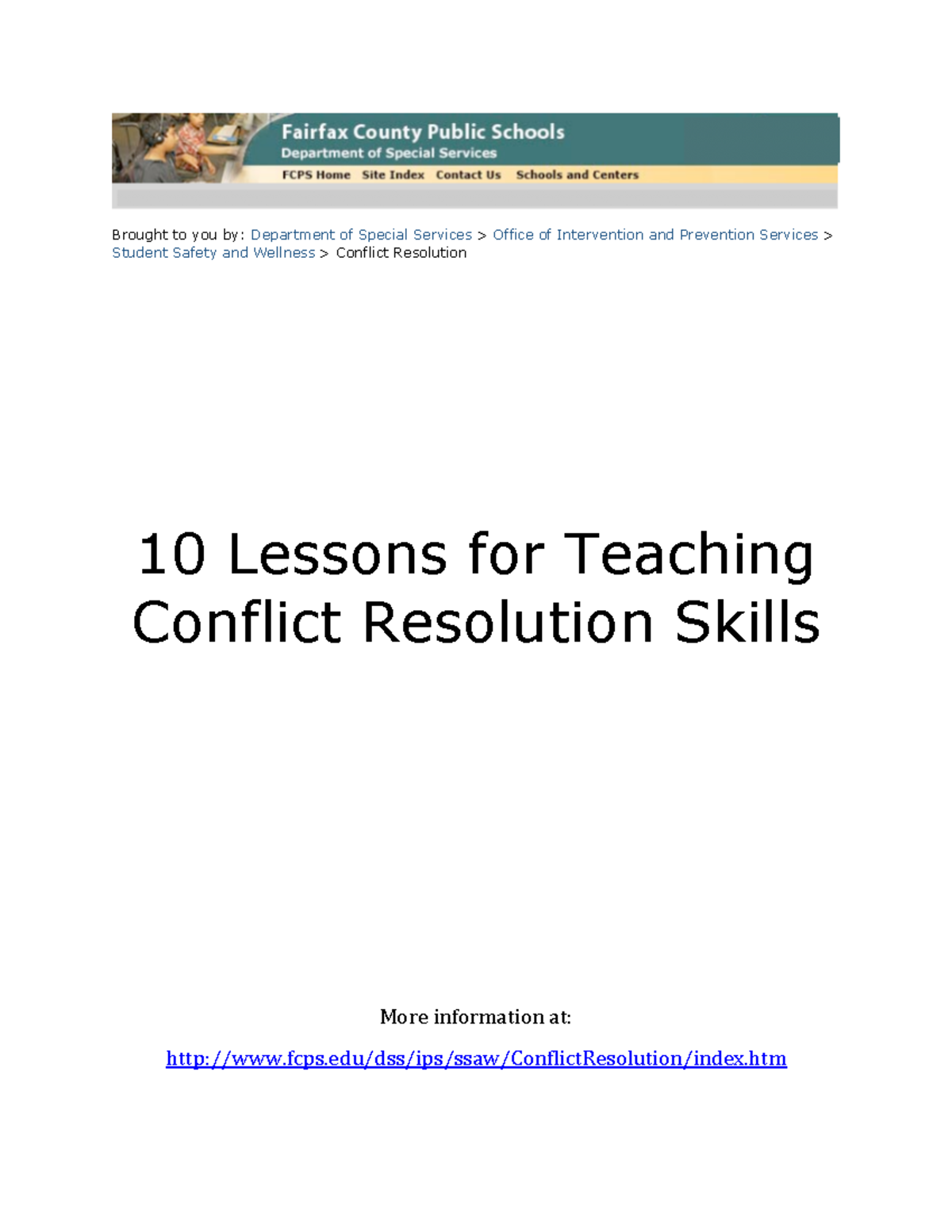Resolving and dealing with conflict worksheet 2 - Brought to you by ...