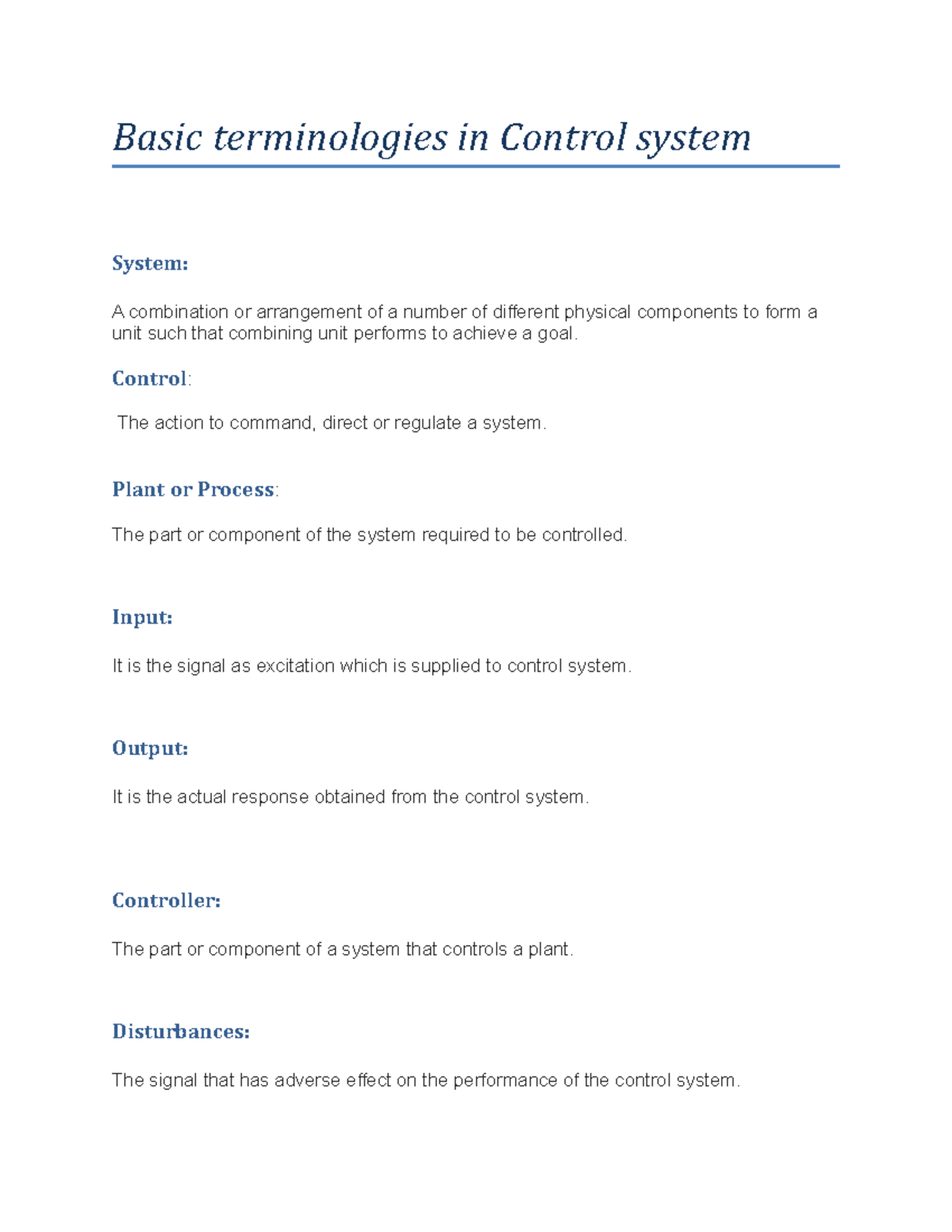 Basic Control Engineering( PART-1) - Basic terminologies in Control ...