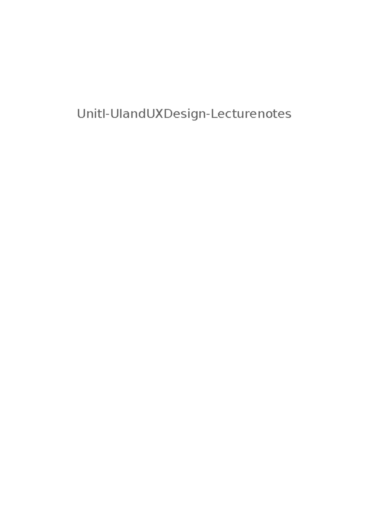 Unit I Ui And Ux Design Lecture Notes Uniti Uianduxdesign Lecturenotes Code And Title Ccs370