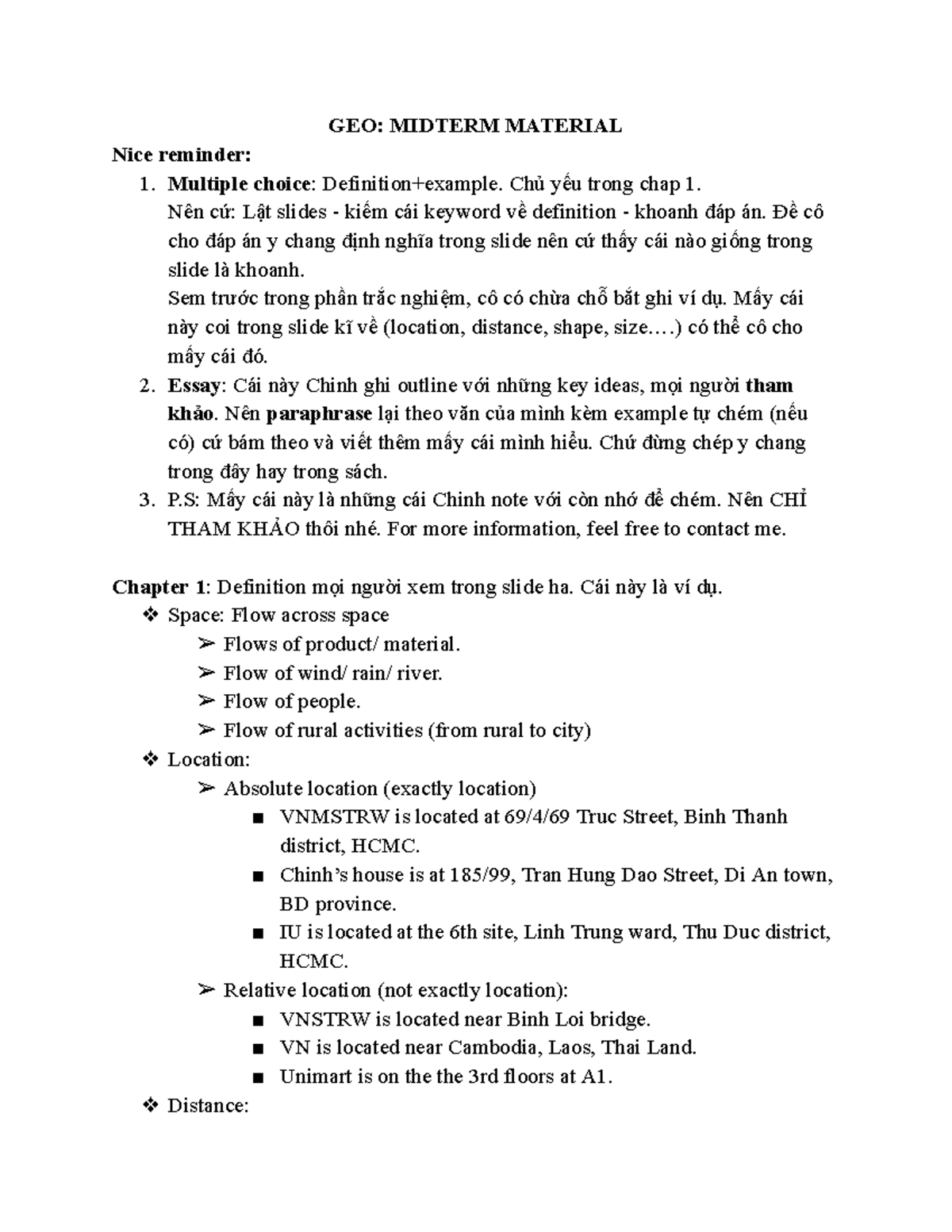 Geo midterm material - GEO: MIDTERM MATERIAL Nice reminder: Multiple ...