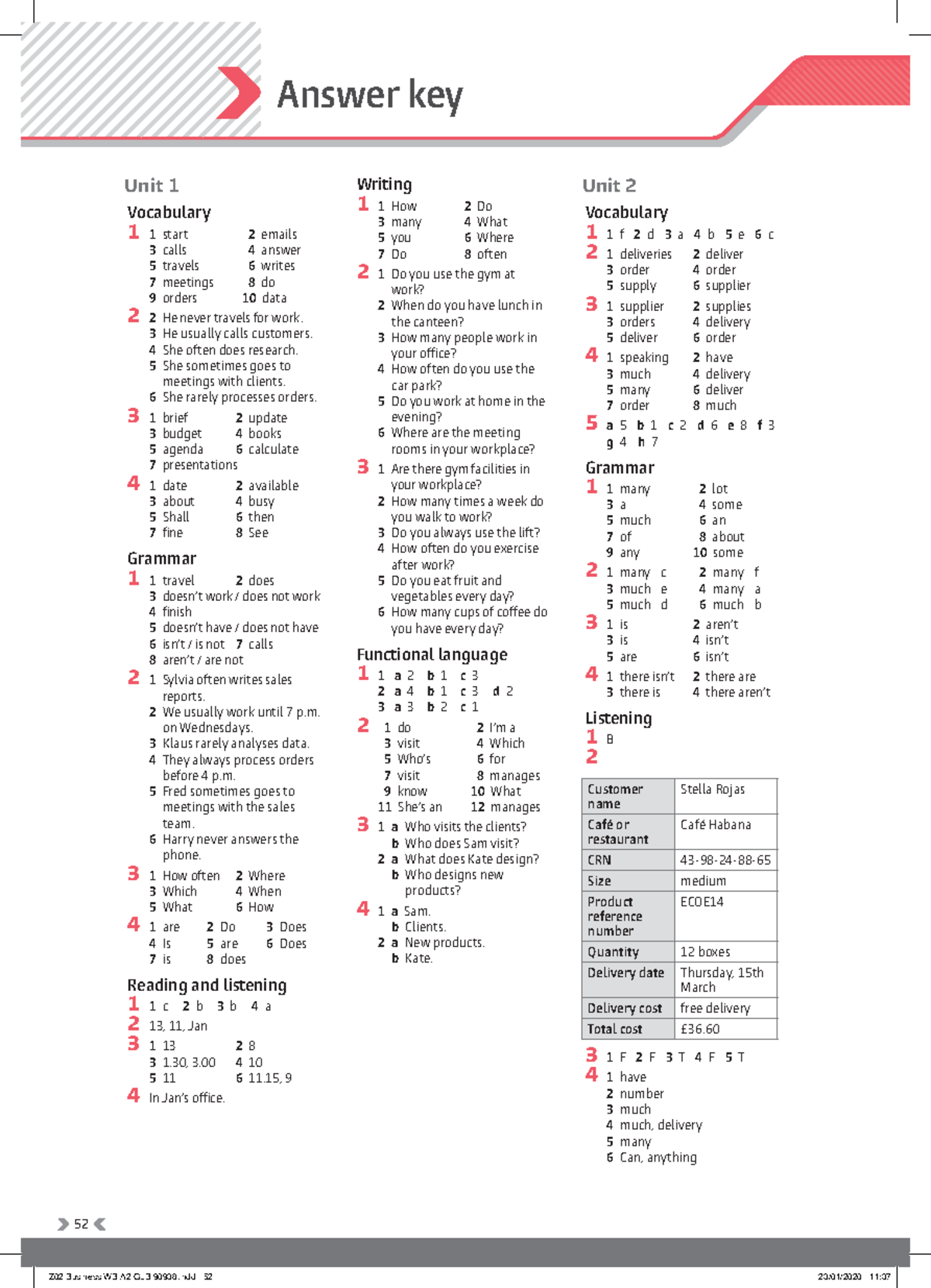 Workbook Answer Key - Ćwiczenia odpowiedzi - Answer key Unit 1 ...